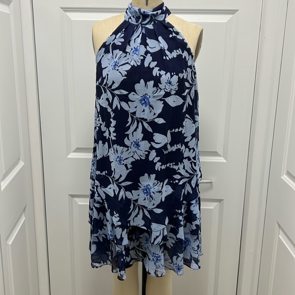 Eliza J | Dresses | Eliza J Halter Mock Tie Back Triple Tier Trap Dress ...